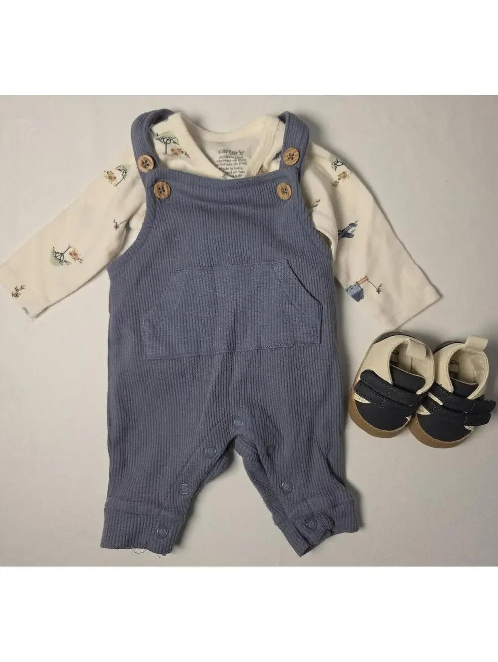 Carter's | Other | Carters Baby Overalls With Long Sleeve Shirt And ...